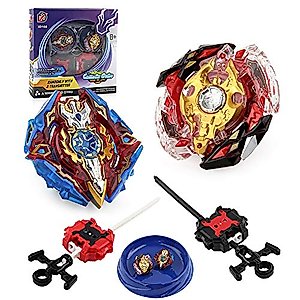 Bay Battle Burst B-92 Starter Sieg Excalibur.1.Ir and B-86 Legend Spriggan 7 Mr Blades with Launcher Stater and Stadium Set High Performance Battling Top (Blue)