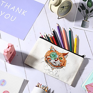 80 Pack Canvas Zipper Makeup Bags Bulk Pencil Pouches Blank DIY Craft Canvas Cosmetic Bag Pouch with Zipper for Makeup Cosmetic Toiletry Stationary Storage