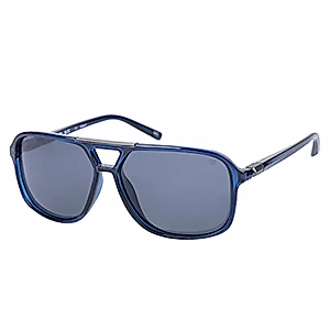 Caterpillar Precision 8505 Men's Polarized Aviator Sunglasses, Gloss Navy/Crystal, 58 mm