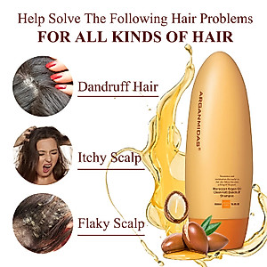 ARGANMIDAS Anti-Dandruff Moisturizing Shampoo for Dry, Flaky and Itchy Scalp - Treats and Prevents Dandruff for Women and Men, 15.3 Fl Oz