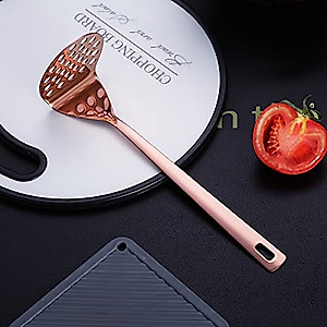 Copper Kitchen Utensils Set,13 Pieces Stainless Steel Cooking Utensils Set With Titanium Rose Gold Plating,Kitchen Tools Set With Utensil Holder For Non-Stick Cookware Dishwasher Safe (13 Packs)