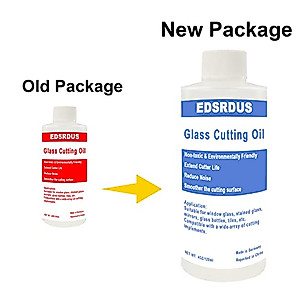 EDSRDUS Glass Cutting Oil for Cutting Glass, Stained Glass, Glass Bottles with Precision top Suitable for All Glass Cutting Tools 4OZ