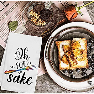 KamaLove Funny Kitchen Towels, Dishcloths Sets of 4.Best Housewarming Gifts, Funny Dish Towels, Cute Kitchen Towels.New Home Housewarming Gifts, Funny Sayings Towels, Decorative Tea Towels (Color)