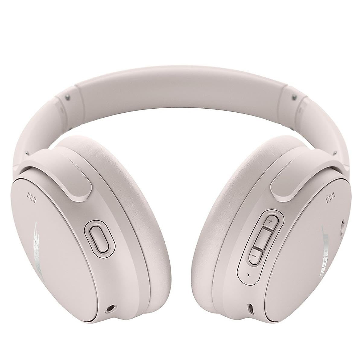Bose QuietComfort Wireless Noise Cancelling Headphones, Bluetooth Over Ear Headphones with Up to 24 Hours of Battery Life Bundled with Green Extreme Wireless Portable Charger, White Smoke