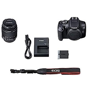 Canon EOS 2000D (Rebel T7) DSLR Camera Bundle with 18-55mm Lens | Built-in Wi-Fi|24.1 MP CMOS Sensor | |DIGIC 4+ Image Processor and Full HD Videos + 64GB Memory(17pcs) (Renewed)