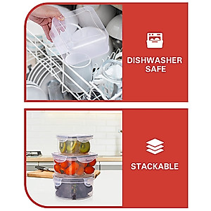 Large Plastic Food Storage Container with lid, CASA LINGO Meal Prep Airtight Containers for Kitchen and Fridge, Set of 20 Pieces Plastic Food Containers (Black)