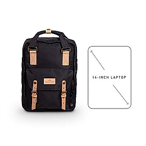 Doughnut Travel Laptop Backpack, Slim Durable Reborn Series Daypack Backpacks, Water Resistant College Computer Bag for Men & Women Fits 14 Inch Notebook(Black)