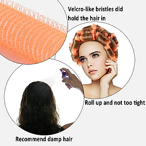 36 PCS Small Size Hair Roller-Self Grip Hair Curler Mini Sized Hairdressing Tools, Salon Curly Style for Short Hair, Pack of 36 Small 0.6 Inch (Orange)