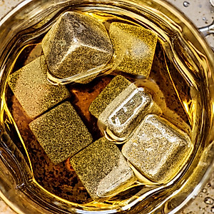 Whiskey Glasses Set of 2 Crown Royal Whiskey Glass and Stone Set 2 Scotch Glasses and 4 Unique Chilling Granite Rocks | Whiskey Stone Gift Set for Men Compatible