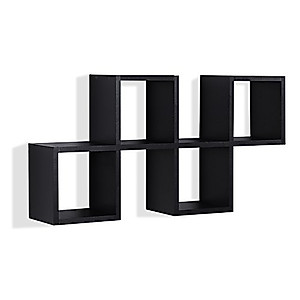 Danya B. Cubby Chessboard Wall Shelf - Horizontal or Vertical (Black)