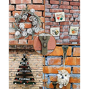 NACETURE Brick Hook Clips (4 Pack) Outdoor Brick Hangers Wall Clips for Hanging - Mounting to Brick Without Drilling, Heavy Duty Metal Hangers for Outside Home Decor, Fits 2-1/4 to 2-2/5 Inch