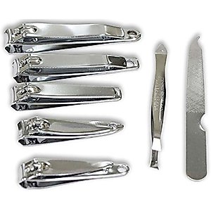 Hawk 7 Piece Cosmetology Set with Nail Clippers, Cleaner, File and Tweezers - B8506-YW