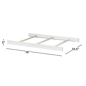 Oxford Baby Harper Full Bed Conversion Kit for 4-in-1 Convertible Crib, Snow White