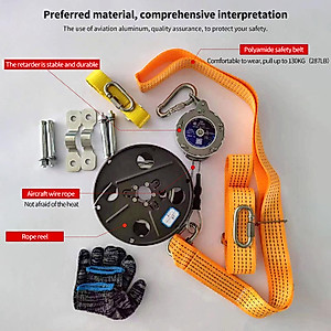 High Rise Escape Descent Device, Framed Safety Descent Rope System, Home Equipment, Beautiful and Elegant, Home Fire Safety Rope Equipped with Fire Prevention Device，Fire Equipment (82FT（25M）)