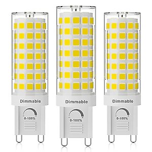 SNBIHIBE G9 LED Bulb Dimmable 6W, 120V 50W 60W T4 G9 Base Halogen Equivalent,G9 Light 4000K Natural White Chandelier Light Bulbs, No Flicker,for Home Lightings, Bathroom Fixtures 3pcs