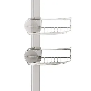 simplehuman 9' Tension Pole Shower Caddy, Stainless Steel and Anodized Aluminum