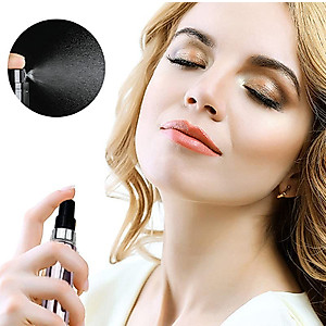 Ryanste 4 Pcs Refillable Travel Perfume Bottle, 5 ml Mini Perfume Refillable Bottle Portable Travel Fragrance Atomizer for Outdoor Travel (Black + Silver)