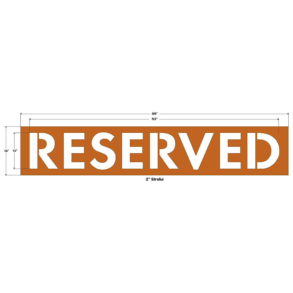 APS 12" RESERVED Parking Stencil for Parking Lot | Reserved Stencil for Parking Lot Pavement Markings | Reserved Parking Lot Stencils for Painting | Made in USA w/Recycled Reusable Cardboard