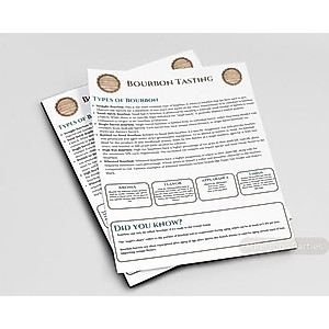 Bourbon flight tasting mat and guide sheet. Bourbon tasting guide for bourbon party. Bourbon placemats, Bourbon lover. Bachelor party games for bourbon party