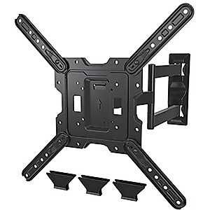 GINKGO TV Wall Mount for Most 26-55 Inch TVs, Full Motion TV Mount with Swivel, Tilt and Extension Arm, Wall Mount TV Bracket Single Stud Center Angle Design, Max VESA 400x400mm