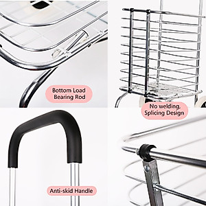 Livebest Shopping Utility Cart with 2 Wheels Swivel Durable Folding Design Dolly Laundry Hand Cart Light Weight