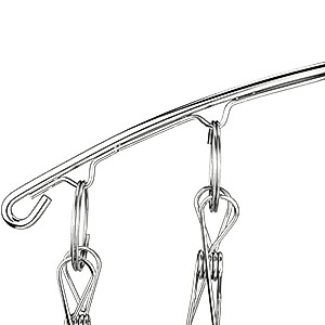 WAIKAS [Pack of 2 pcs] Socks Underwear Hanger,Stainless Steel Hanger，Stainless Steel Sock Hanger with 8 Clips, Suitable for Drying Socks, Underwear, Baby Clothes, Towels