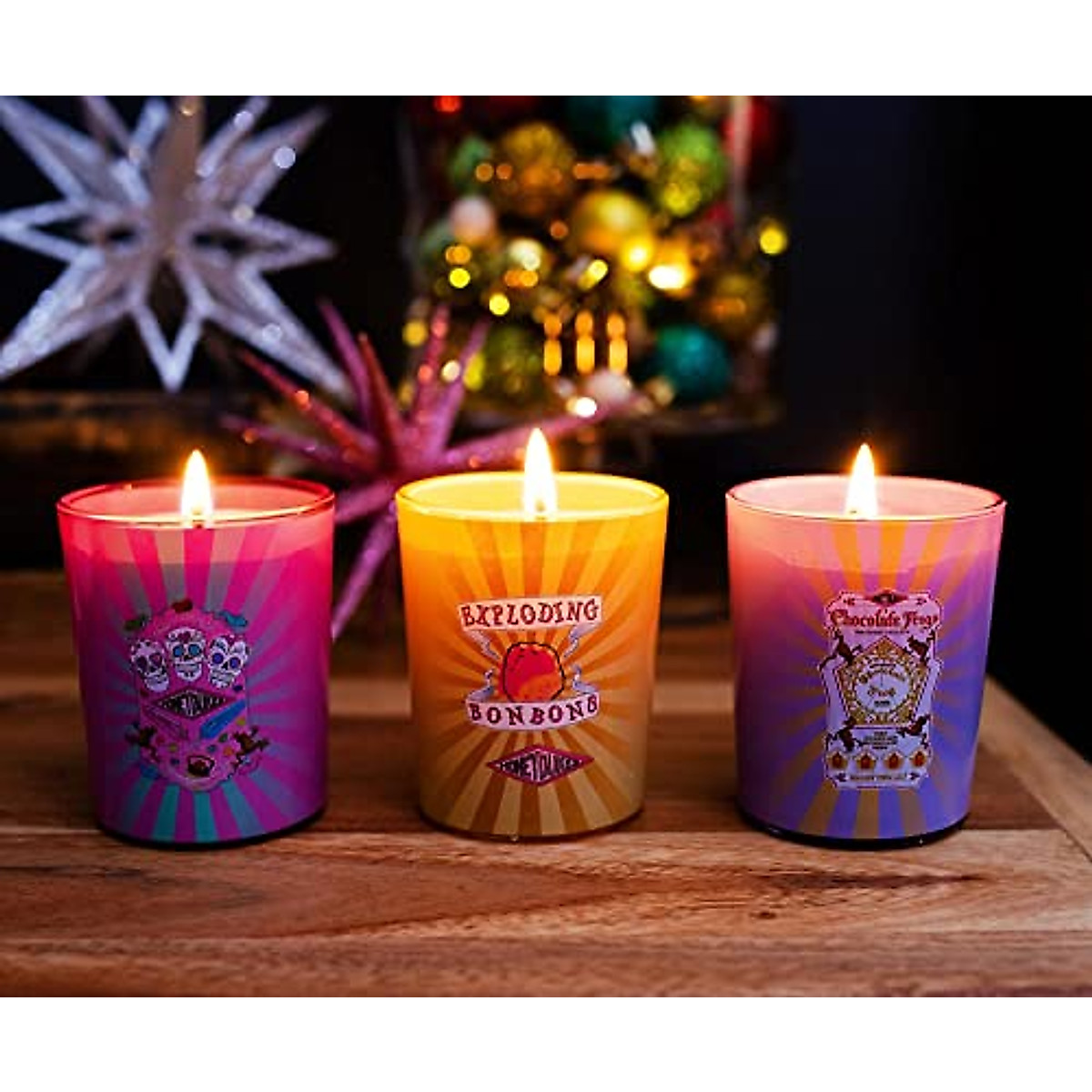 Harry Potter Honeydukes Scented Soy Wax Candle Collection, Set of 3 with Unique Fragrances | 20-Hour Burn Time | Home Decor Housewarming Essentials, Wizarding World Hogwarts Gifts and Collectibles