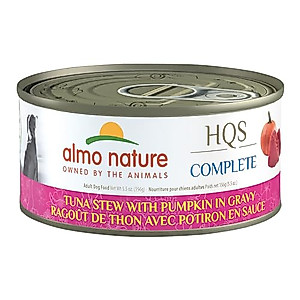 almo nature HQS Complete Wet Dog Food Tuna Stew with Pumpkin in Gravy 5.5 oz (Pack of 48)