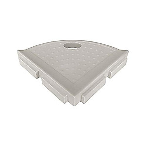 Questech Décor 8 Inch Corner Shower Shelf and 5 Inch Shower Caddy Foot Rest, Metro Lugged Back for New Construction, Mounted Bathroom Shower Organizer, Gray Matte