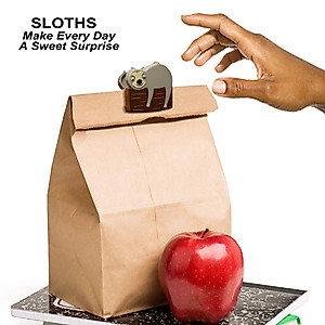 Sloth Bag Clips, 6 Woodland Sloth Chip Clip Set, Tight Food Saver, Snack Bag Sealer, Chip Clips Bag Clips Food Clips, Air Tight, Cute Sloth Party Supplies, Fun Sloth Stuff, Bag Clips for Food Storage