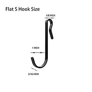 Kitchen Utensil Holder S Hook, Heavy Duty Metal Flat S Hooks for Hanging Pans & Pots (10 PCS)