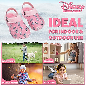 Disney Stitch Girls Clogs - Fleece Lined Clogs - Stitch Gifts (Pink Stitch, 4/5 US)