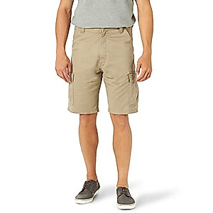 Wrangler Authentics Men's Classic Relaxed Fit Cargo Short, British Khaki Twill, 34