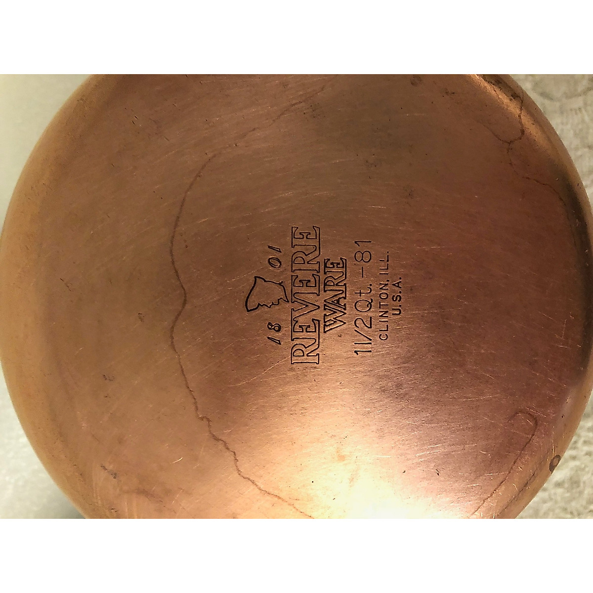 Vtg Revere Ware SS Copper Bottom 1 1/2qt Saucepan