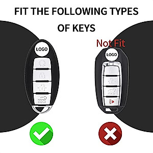 TANGSEN Smart Key Fob Case Black Soft TPU Compatible with Infiniti EX FX X G JX M Q QX Series for Nissan Altima Coupe Armada GTR Maxima Murano Cross CABRIOLET Rogue SENTRA Versa 4 Button