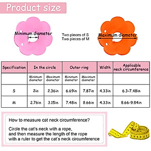 4 Pieces Cat Recovery Collar Cat Cones Flower Shape Pet Wound Healing Neck Collars Adjustable Soft Elizabethan Collars for Kitten Cats Puppy Rabbits S/M Size (Pink and Orange)