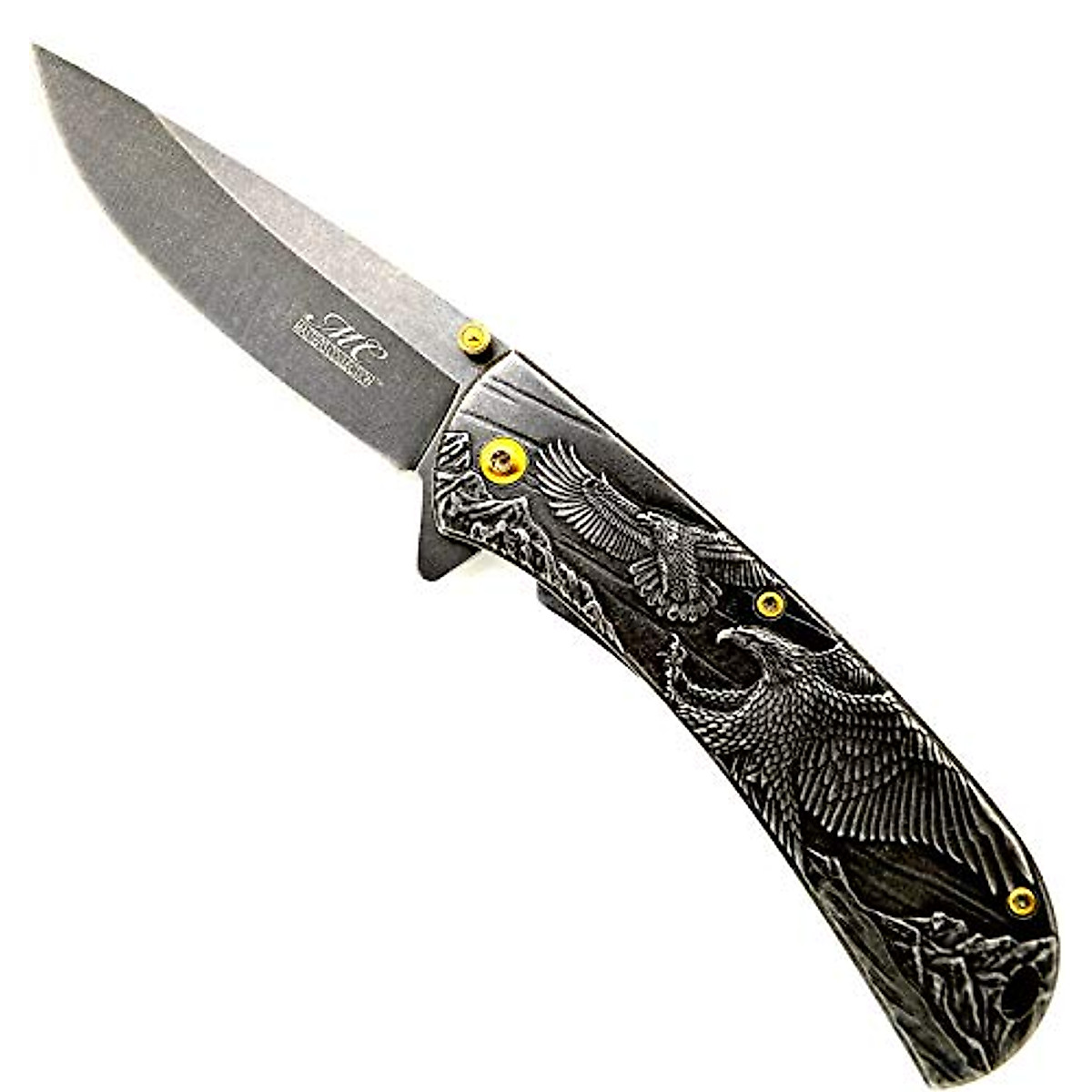 8" American Bald Eagle Patriot Military Pocket Stainless Steel Blade Folding Knife Sport