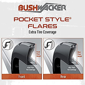 Bushwacker Pocket/Rivet Style Front & Rear Fender Flares | 4-Piece Set, Black, Smooth Finish | 10927-02 | Fits 2011-2016 Jeep Grand Cherokee (Excluding SRT8)