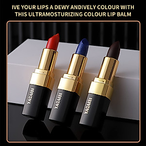 Lip Balm Lipstick, YACAISI Lip Stain Long Lasting Waterproof, Long Lasting Nutritious Lip Balm Lips Moisturizer Lipstick For Women (Black Rose)
