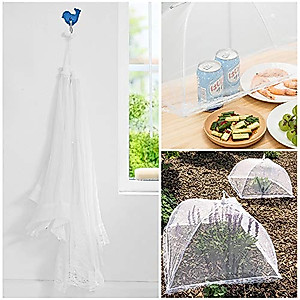 Pop-Up Mesh Screen Food Cover Tent Umbrella, SPANLA 8 Pack Food Cover Net for Outdoors, Screen Tents, Parties Picnics, BBQs, Reusable and Collapsible Reusable and Collapsible,17 Inches