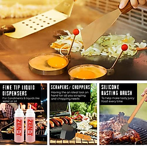 Zen-T - 17 Piece Grill Griddle Tool Kit - Griddle Accessories for Blackstone - Professional Grade Stainless Steel BBQ Tools - Perfect Grilling Utensils for All Your Grilling Needs + Bonus Recipe Ebook