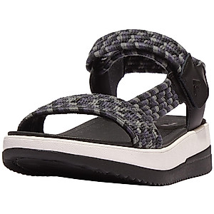 FitFlop™ Women's Surff Art-Webbing Back-Strap Sandal, Black Mix, Size 6