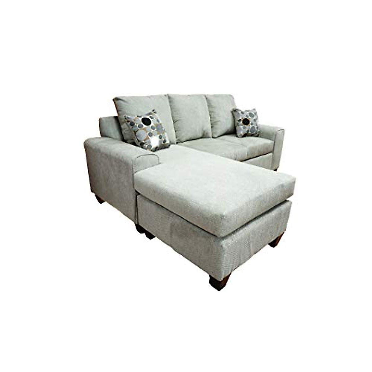 A&A Furniture Contemporary Gray Sofa Chaise