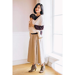 Konny Baby Carrier Elastech Luxury Carrier Wrap, Easy to Wear Baby Wrap Carrier, Perfect Essentials Cloths for Newborn Babies up to 44 lbs, (Wine Dot, M)