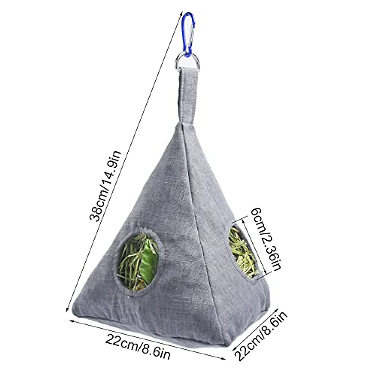 Rabbit Hay Feeder Bag，Bunny Hay Feeder Bag, Guinea Pigs Feeder Bag, Hanging Soft Burlap Feeder Bag with 3 Holes for Rabbit, Bunny, Guinea Pigs ,Hamster and Other Similar Size Animals (Pink)