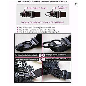 ohyeah Valentine Garter Belt Lingerie Black Floral Lace Garter Belt Set Plus Size Mesh Garter Blets for Women with 4 Straps for Thigh High Stockings