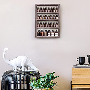 OYEAL Wall Mount Essential Oil Storage Organizers 4 Tier Nail Polish Rack Holder Wood Floating Shelves for Bottles Storage and Display Shelf