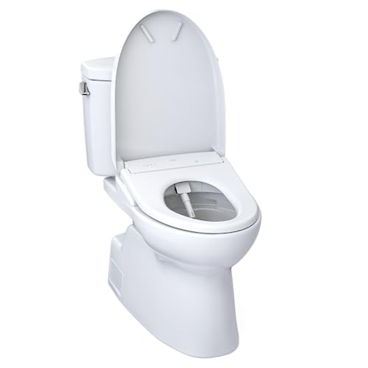 TOTO WASHLET+ Vespin II Two-Piece Elongated 1.28 GPF Toilet and WASHLET+ S7A Contemporary Bidet Seat, Cotton White - MW4744736CEFG#01