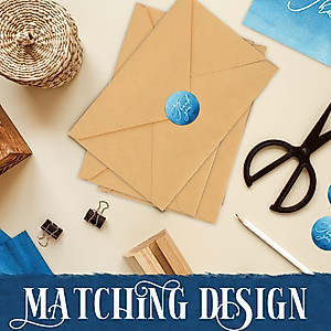 100 Thank You Cards with Envelopes - Elegant Blue Design, Perfect for Graduation Thank You Cards 2024, Weddings, Baby Showers, Parties, and Small Business - Includes 120 Stickers for Easy Sealing