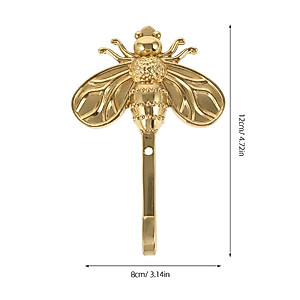 Ciieeo Wall Hook Bee Design Vintage Towel Hook Coat Hanger Honeybee Key Holder Animal Rack for Hanging Scarves Bags Purses Hats Towels Hat